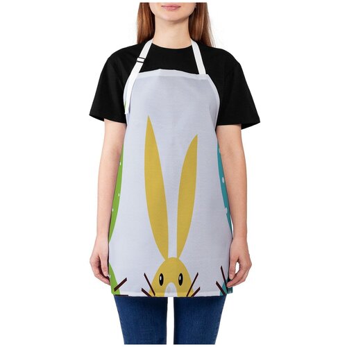 Фартук женский JoyArty для готовки "Лоскутные зайцы", универсальный размер