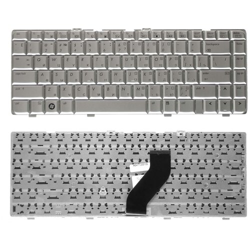 Клавиатура для ноутбука HP Pavilion dv6383eu серебристая без рамки, плоский Enter