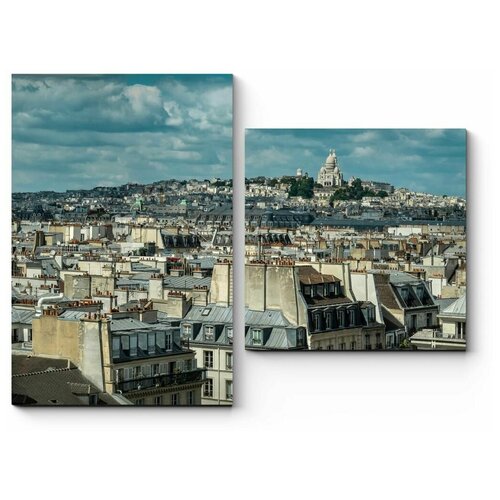 Модульная картина Над крышами Парижа150x113
