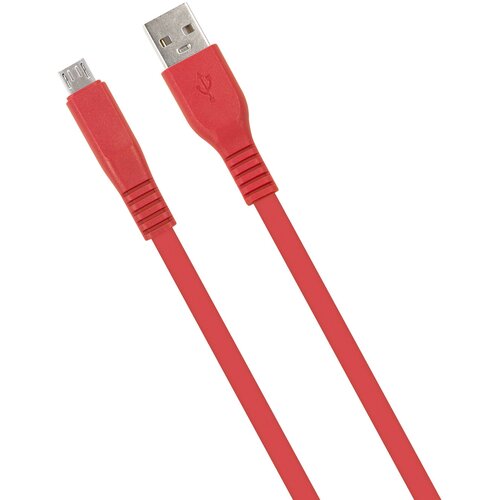 Дата кабель USB - micro USB плоский (2 метра) 3А/Провод USB - micro USB/Кабель USB - micro USB разъем/Зарядный кабель красный