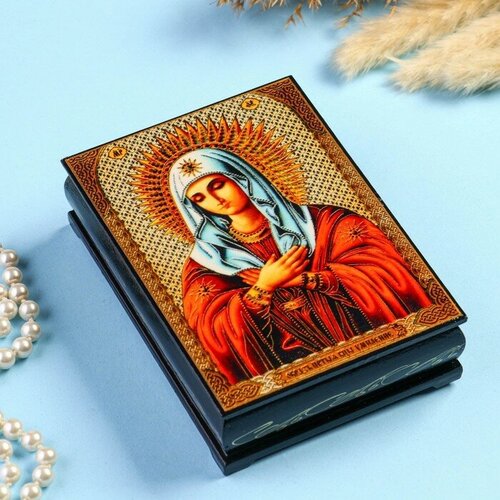 SUI Шкатулка «Божья Матерь Умиление» 10×14 см, лаковая миниатюра