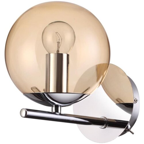 Бра Lumion Sierra 4454/1WA, E14, 60 Вт, хром/янтарный