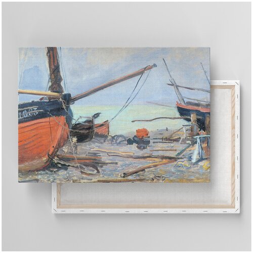 Картина на холсте с подрамником / Monet Claude - Boat on the Beach, 1885 / Клод Моне