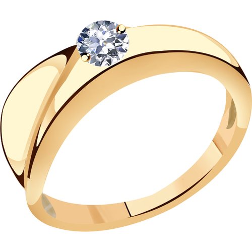 Кольцо помолвочное Diamant online, золото, 585 проба, кристаллы Swarovski, размер 16