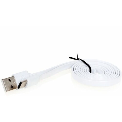 Кабель - провод для зарядки смартфона и других устройств, плоский USB 2,0 / USB Typ C , белый