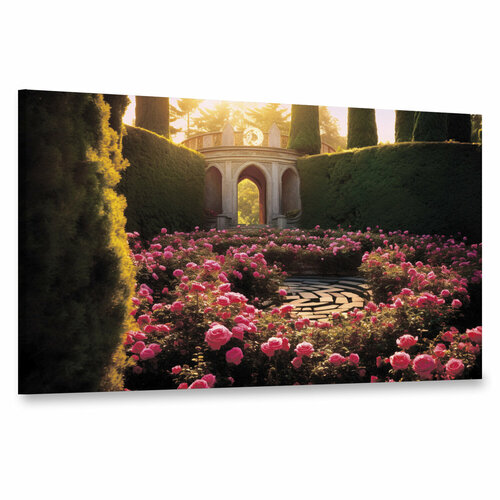 Интерьерная картина 100х60 "Розовый сад"