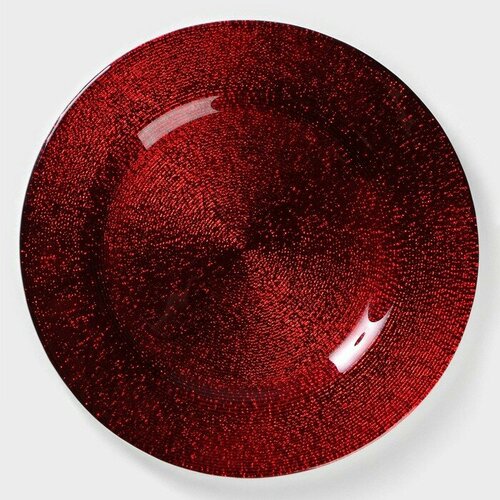 Magistro Тарелка стеклянная десертная Magistro «Карамель. Красный», d=21 см, цвет красный