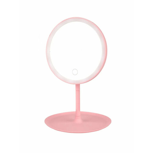 Зеркало настольное розовое с подсветкой для макияжа zKissfashion