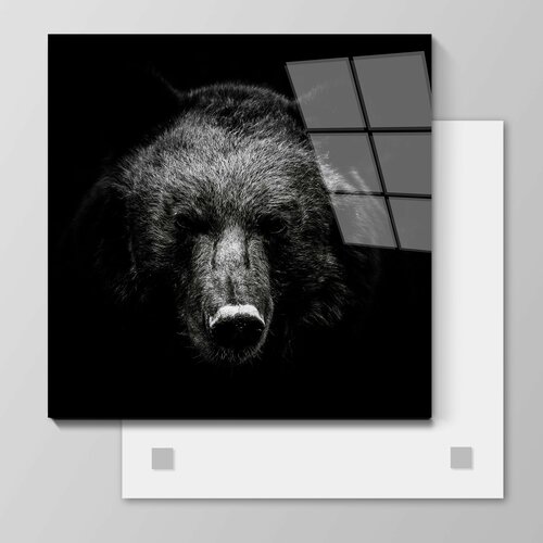 Картина на стекле - "Медведь" размер 90-90 см
