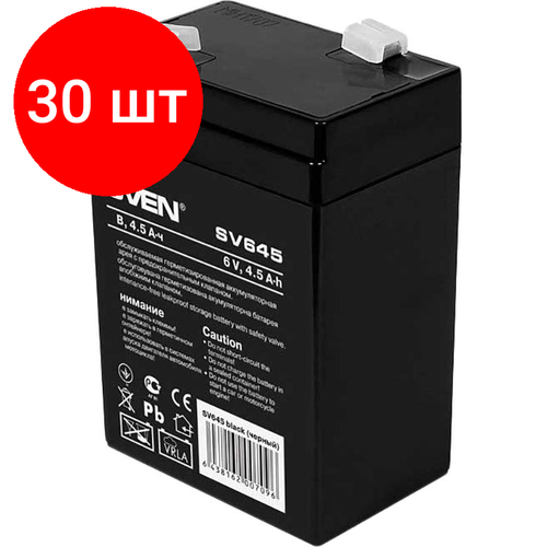 Комплект 30 штук, Батарея для ИБП Sven SV 645 (6V 4.5Ah) F1 (SV-0222064)