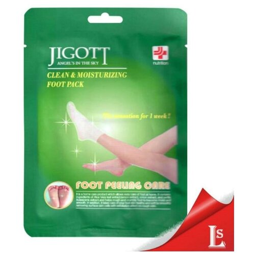 Jigott Маска пилинг-носочки для ног отшелушивающие / Clean & Moisturizing Foot Pack, 1 шт. Корея