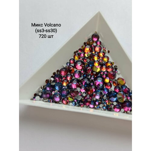 NailsCrystals, Микс страз Volcano (ss3-ss30), 720 шт