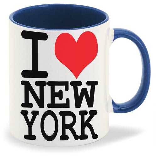 Кружка лазурный CoolPodarok Путешествия. I love New York