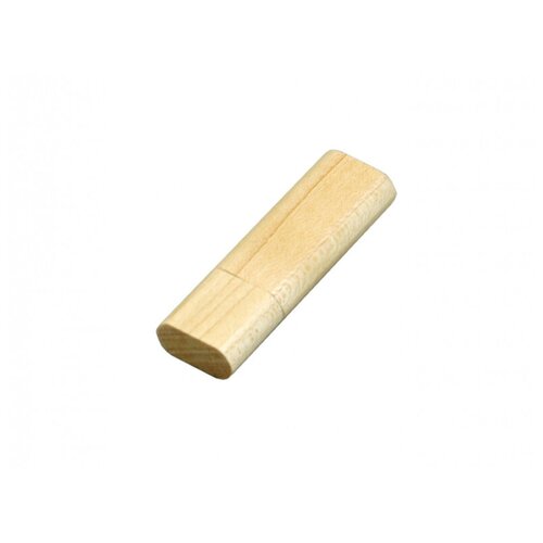 Эргономичная, прямоугольная деревянная флешка с округленными краями (128 Гб / GB USB 2.0 Белый/White Wood4)