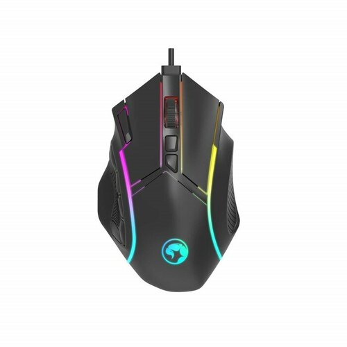 Мышь Marvo M653, игровая, проводная, оптическая, RGB, 12800 dpi, USB, 1.6 м, чёрная