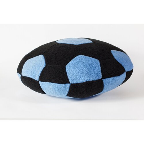 Подушка декоративная круглая цвет черный, голубой диаметр 30 см.