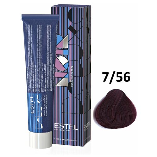 ESTEL De Luxe стойкая краска-уход для волос, 7/56 русый красно-фиолетовый, 60 мл