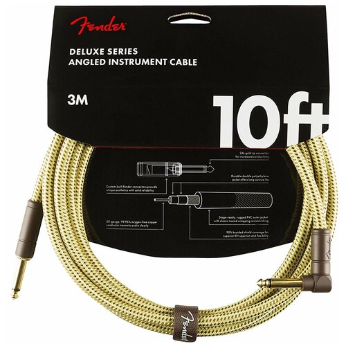 FENDER DELUXE 10` ANGL INST CBL TWD инструментальный кабель, твид, 10` (3,05 м)
