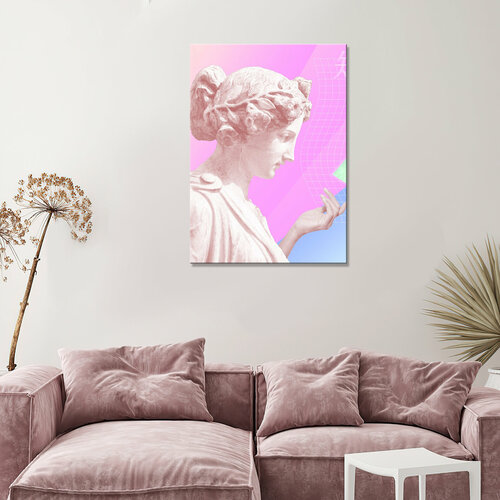 Интерьерная картина на холсте - Розовый фон женская скульптура 50х70