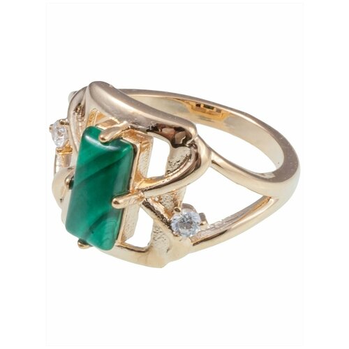 Кольцо помолвочное Lotus Jewelry, малахит, размер 20, зеленый