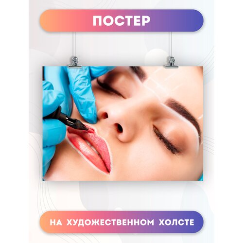 Постер на холсте Перманентный макияж, татуаж, губы (2) 50х70 см