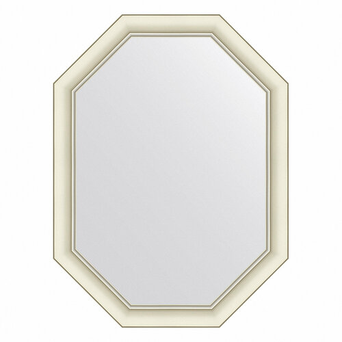 Зеркало настенное Octagon EVOFORM в багетной раме белый с серебром, 61х81 см, для гостиной, прихожей, кабинета, спальни и ванной комнаты, BY 7435