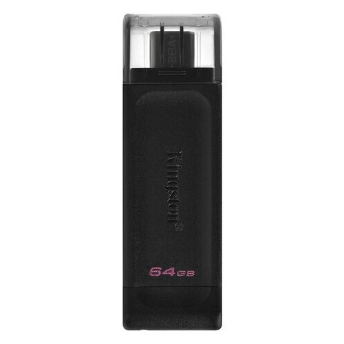 Флеш-диск 64GB KINGSTON DataTraveler 70 разъем Type-C 3.2 черный, 1 шт