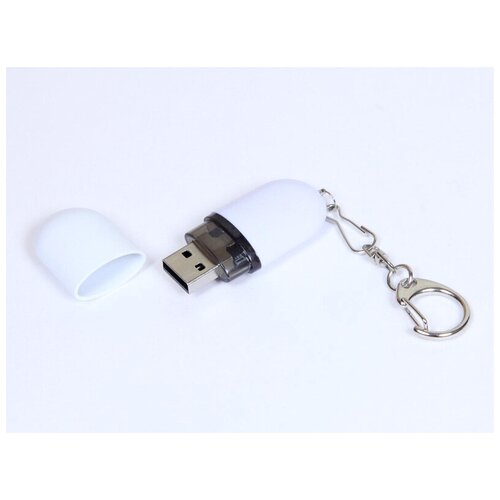 Каплевидная пластиковая флешка для нанесения логотипа (16 Гб / GB USB 2.0 Белый/White 015 PL004)
