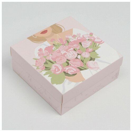 Дарите Счастье Коробка складная «Цветы», 17 х 17 х 7 см