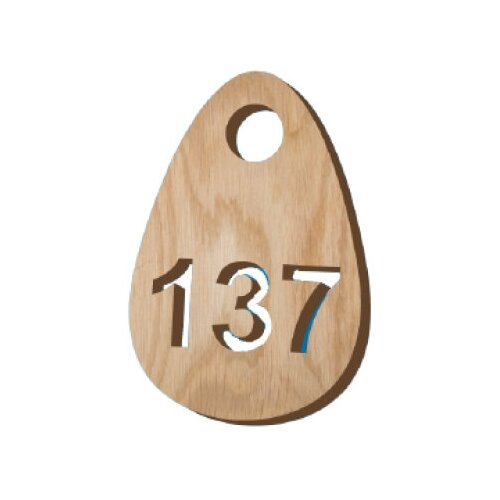 Номерок для гардероба 404, гладкая фактура, 250 шт., бежевый