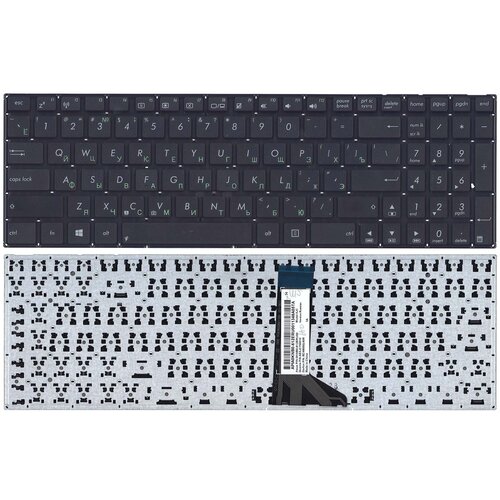Клавиатура для ноутбука Asus 0KN0-N31RU12, Русская, Чёрная без рамки, Плоский Enter