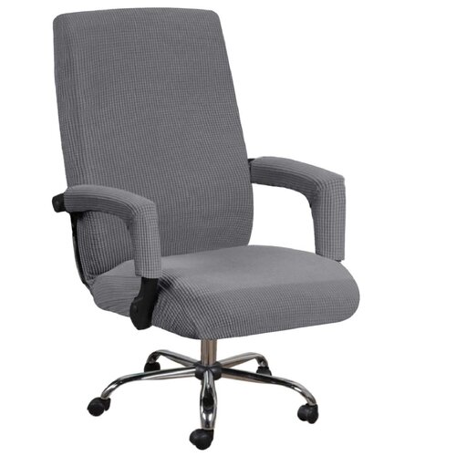 Чехол на стул, компьютерное кресло Crocus-Life B5-LightGray, размер M, цвет: светло-серый