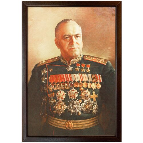 Портрет Жуков Г. К, формат А-3 (297x420 мм), деревянная рамка
