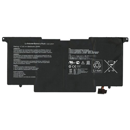 Аккумуляторная батарея для ноутбука Asus UX31A (C22-UX31) 7,4V 6840mAh