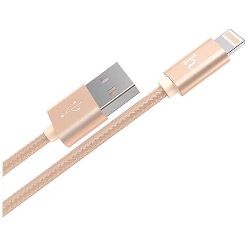 Кабель USB Hoco X2 Knitted Lightning, 1 м, золотой