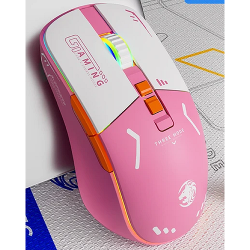 Мышь EWEADN G308 игровая бесшумная, розовая