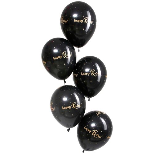 Набор воздушных шаров Sempertex Happy B day, черный, 50 шт.