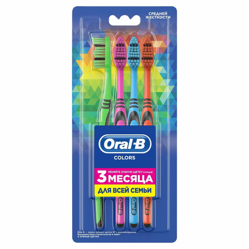 Орал-би Зубная щетка Colors средняя №4