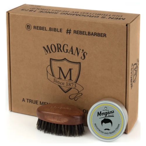 Подарочный набор крем + щетка для бороды и усов Morgan's