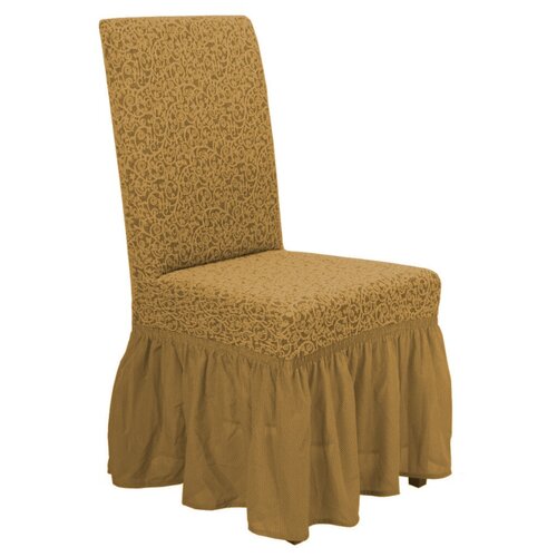 Чехол на стул со спинкой с оборкой Venera, цвет Медовый