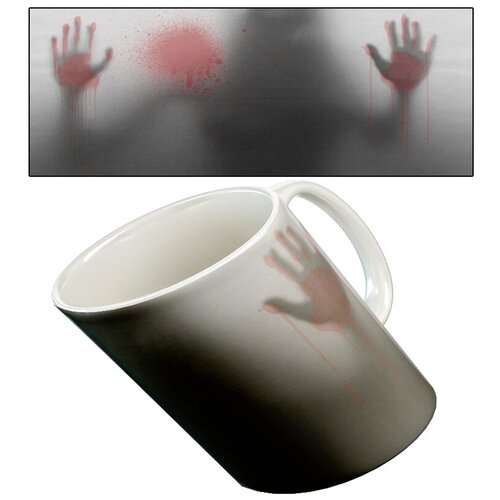 Кружка "Кровавая", большая с рисунком, в подарок, для чая и кофе, керамическая, 330 мл