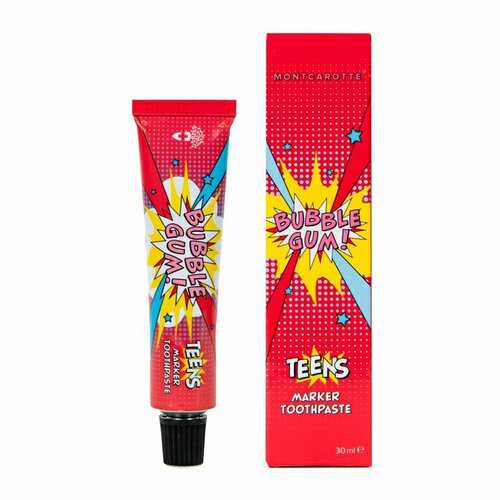 Зубная паста 7+ со вкусом Бабл Гам TEENS 30 мл MONTCAROTTE TEENS Bubblegum Toothpaste 30 мл