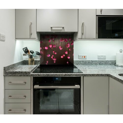 Фартук кухонный на стену из закаленного стекла 500х600х6мм с Фотопечатью "Цветы"
