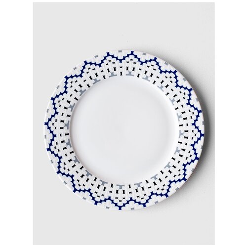 Тарелка обеденная фарфоровая для подачи блюд и сервировки стола APOLLO "Glaze Blue" 23 см