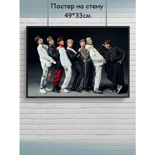 Постер, плакат на стену "BTS" 49х33 см