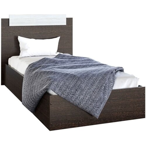 Кровать односпальная шириной 90 см, цвет венге/лоредо