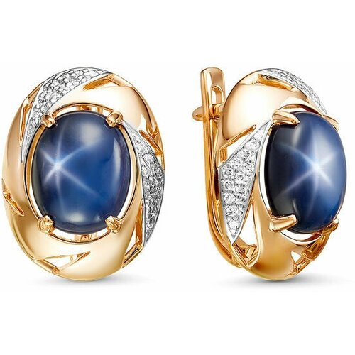 Серьги Oriental, красное золото, 585 проба, бриллиант
