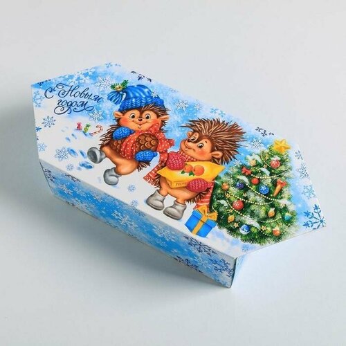 Сборная коробка-конфета "Веселого Нового года!", 14 x 22 x 8 см