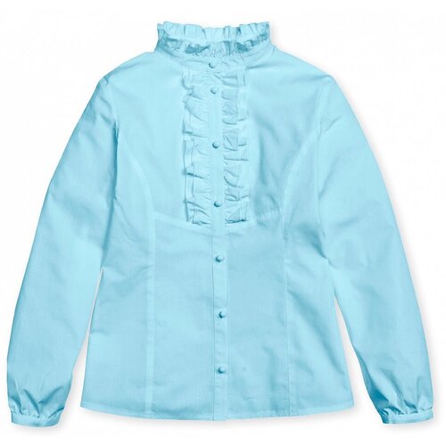 Школьная блуза Pelican, размер 7, голубой, бирюзовый