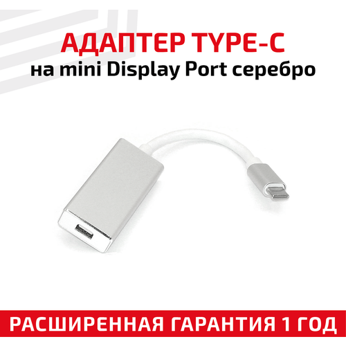 Адаптер Type-C на Mini Display Port, серебристый